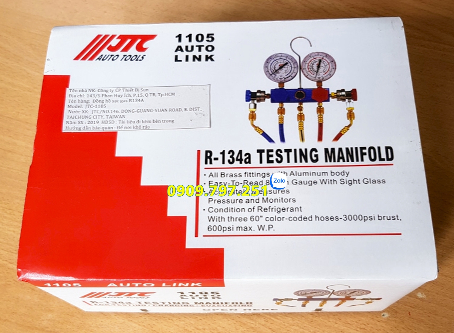 Bộ đồng hồ sạc gas R134a JTC 1105