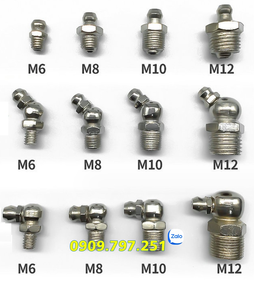 Vú mỡ mạ niken M6 M8 M10 M12 M14